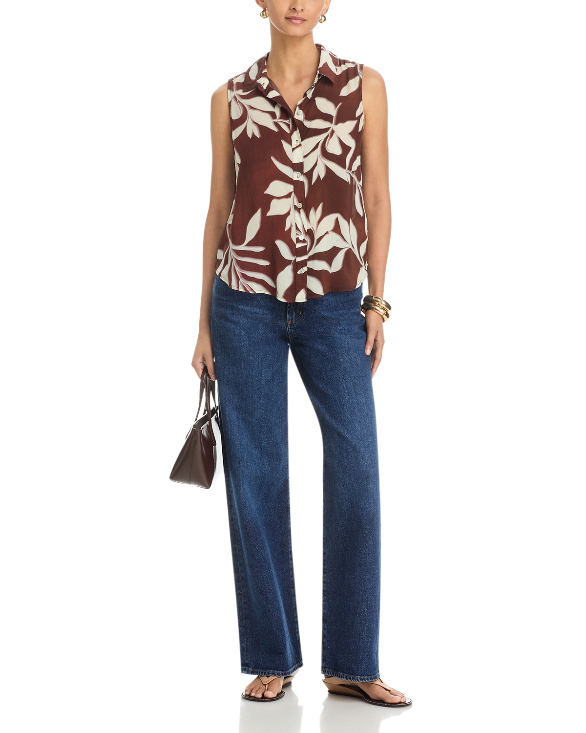 BELLA DAHL Sleeveless Button-Front Top
